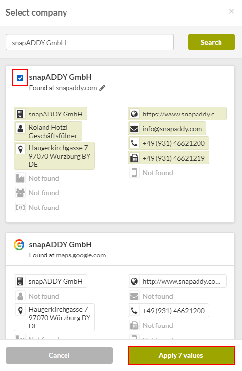 How does the quick search in snapADDY DataQuality work?